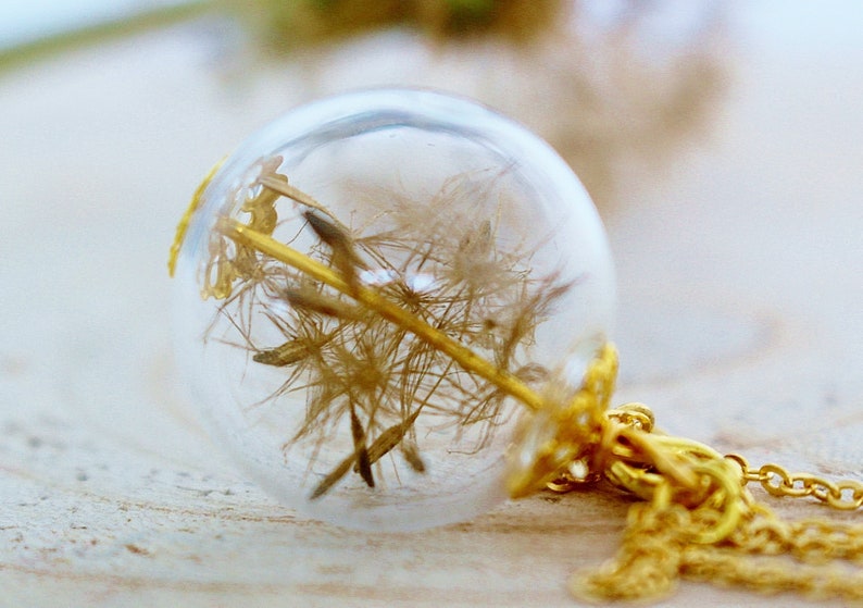 Dandelion Necklace Gold Wishes Golden Anniversary Gift Make - Etsy UK