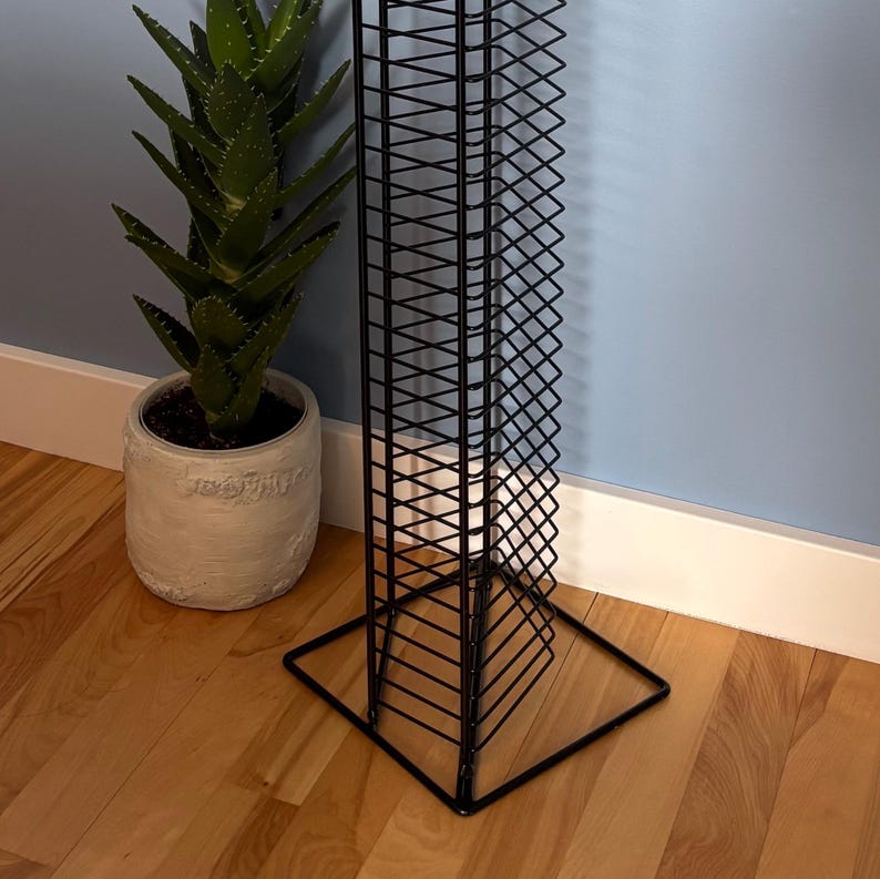 Large Vintage Black Metal Rack for Dvds and Video Games, Sturdy ...