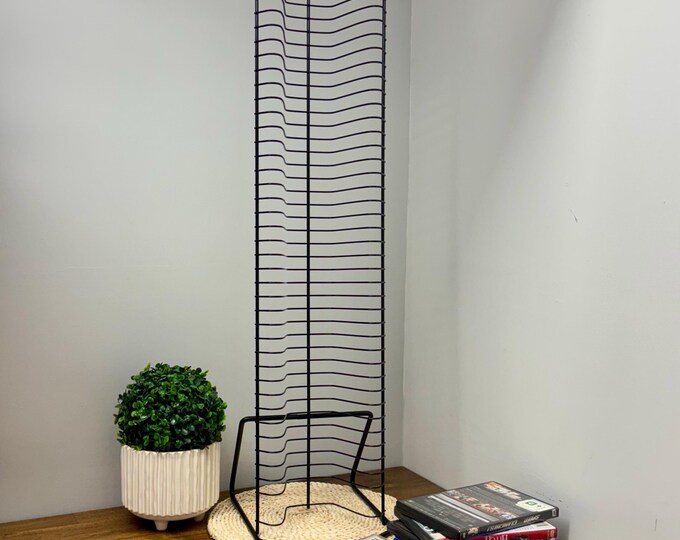 Vintage Black Metal CD and DVD Rack – Vertical Rack for 38 Cds + 1 ...