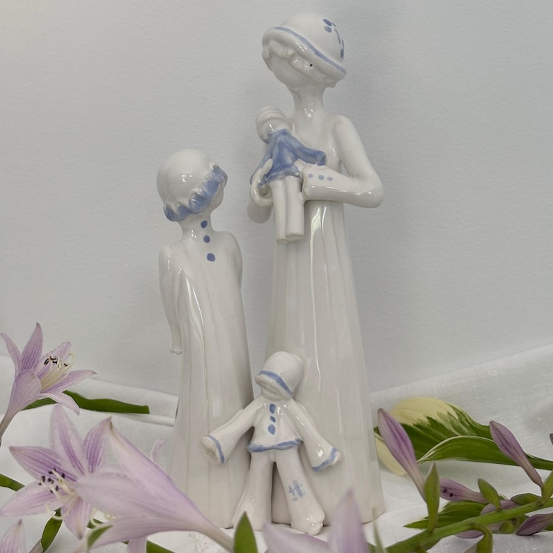 Vintage Ceramic Sculpture by Louise Auger – Mother and Children ...