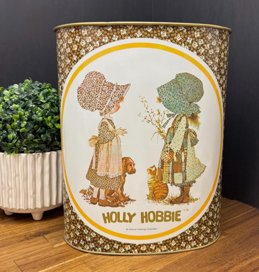 Corbeille à Papier Holly Hobbie Métal Années 70, Décor Patchwork ...
