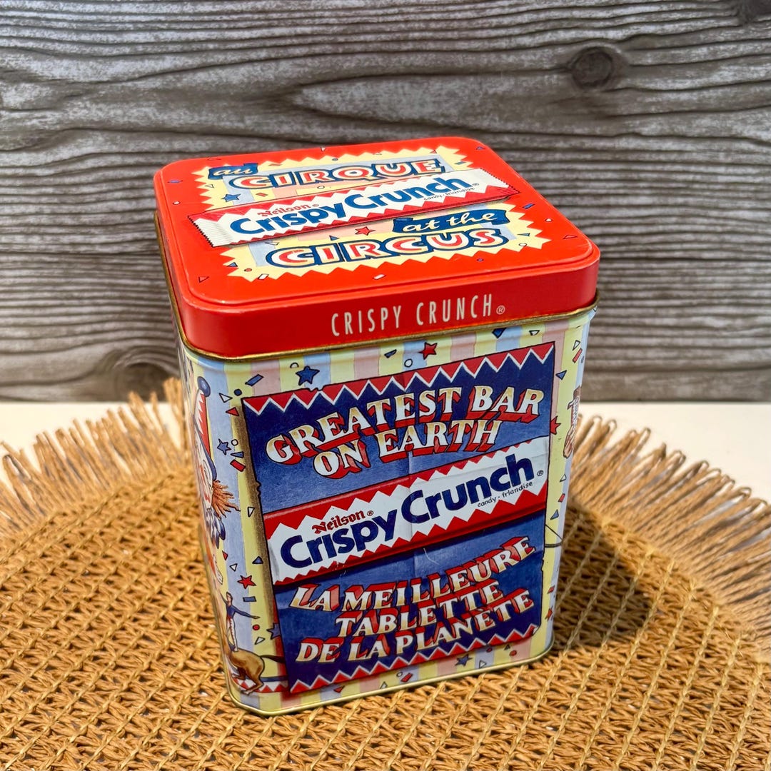 Vintage Crispy Crunch Neilson Cadbury at the Circus Metal Tin - 1990s ...