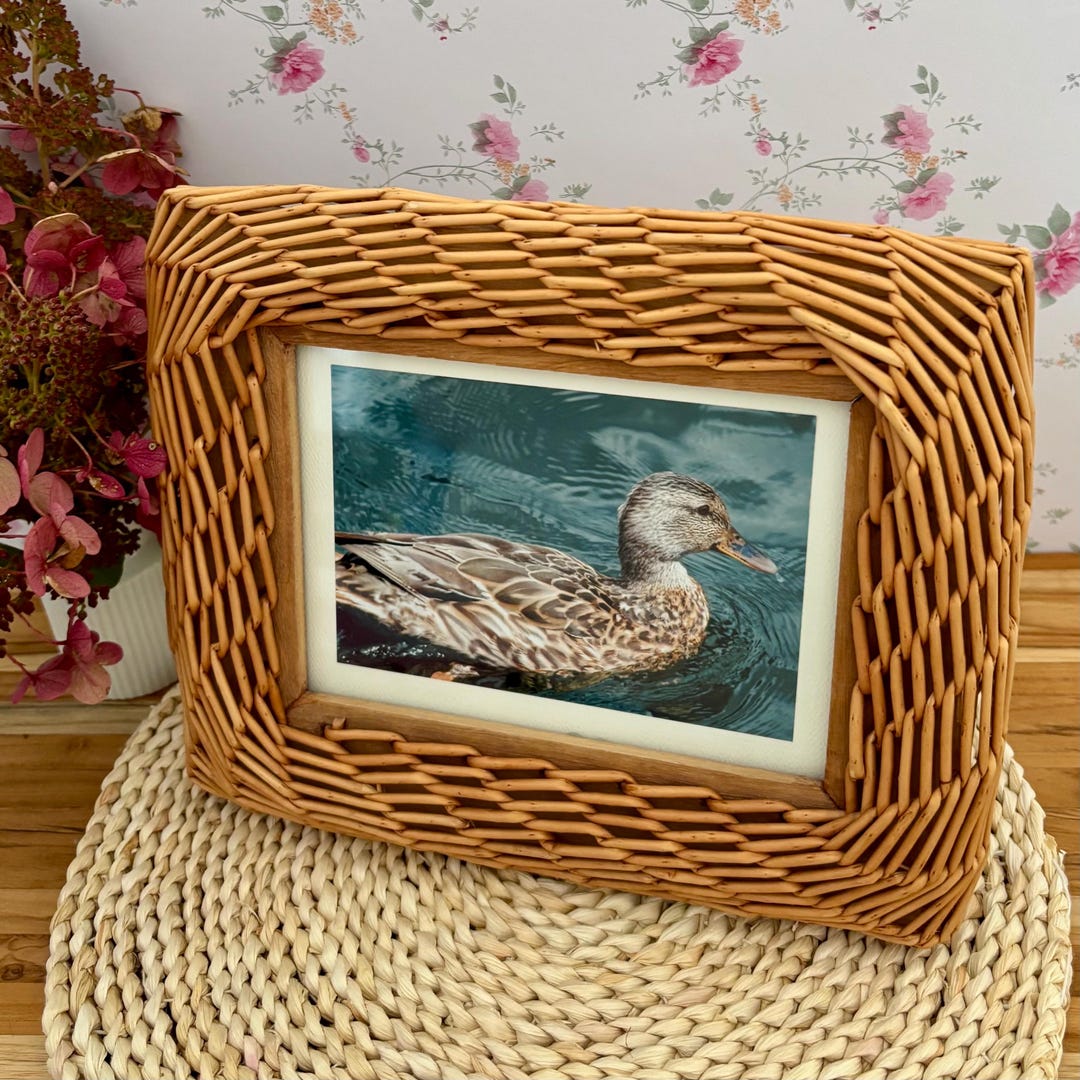IKEA Smicker 1999 Wicker Picture Frame, Boho Vintage, Size Near 4”x6 ...