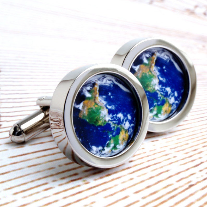The World From Space Cufflinks - the World in Your Hands PC528 - Etsy