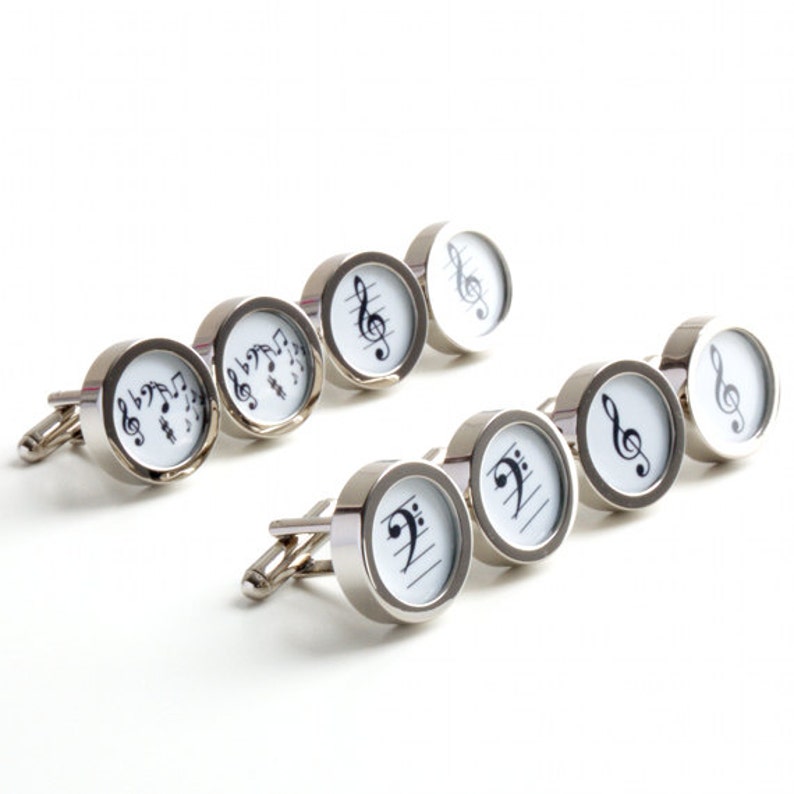 Violin Cufflinks in Black and White Silhouette PC260 - Etsy