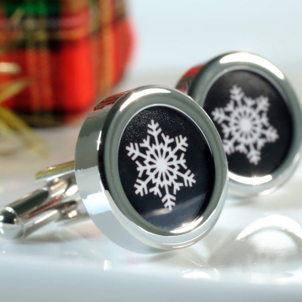 Snowflake Christmas Cufflinks Custom Christmas Gift for Men, Gift for ...