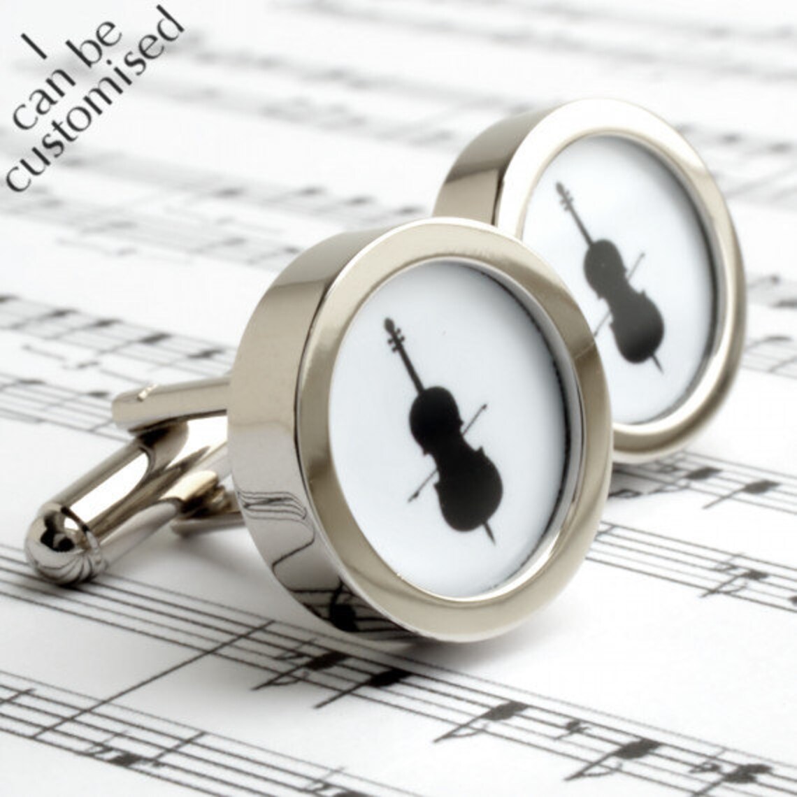 Cello Cufflinks in Black and White Silhouette for Musicians PC252 - Etsy