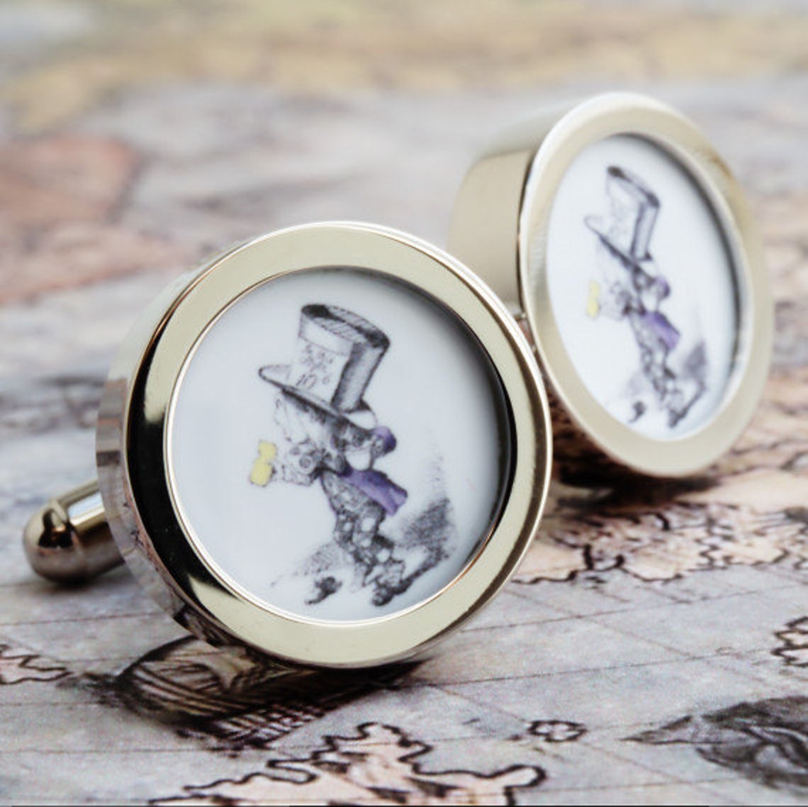 Mad Hatter Cufflinks Alice in Wonderland Accessories for Men, Mad ...