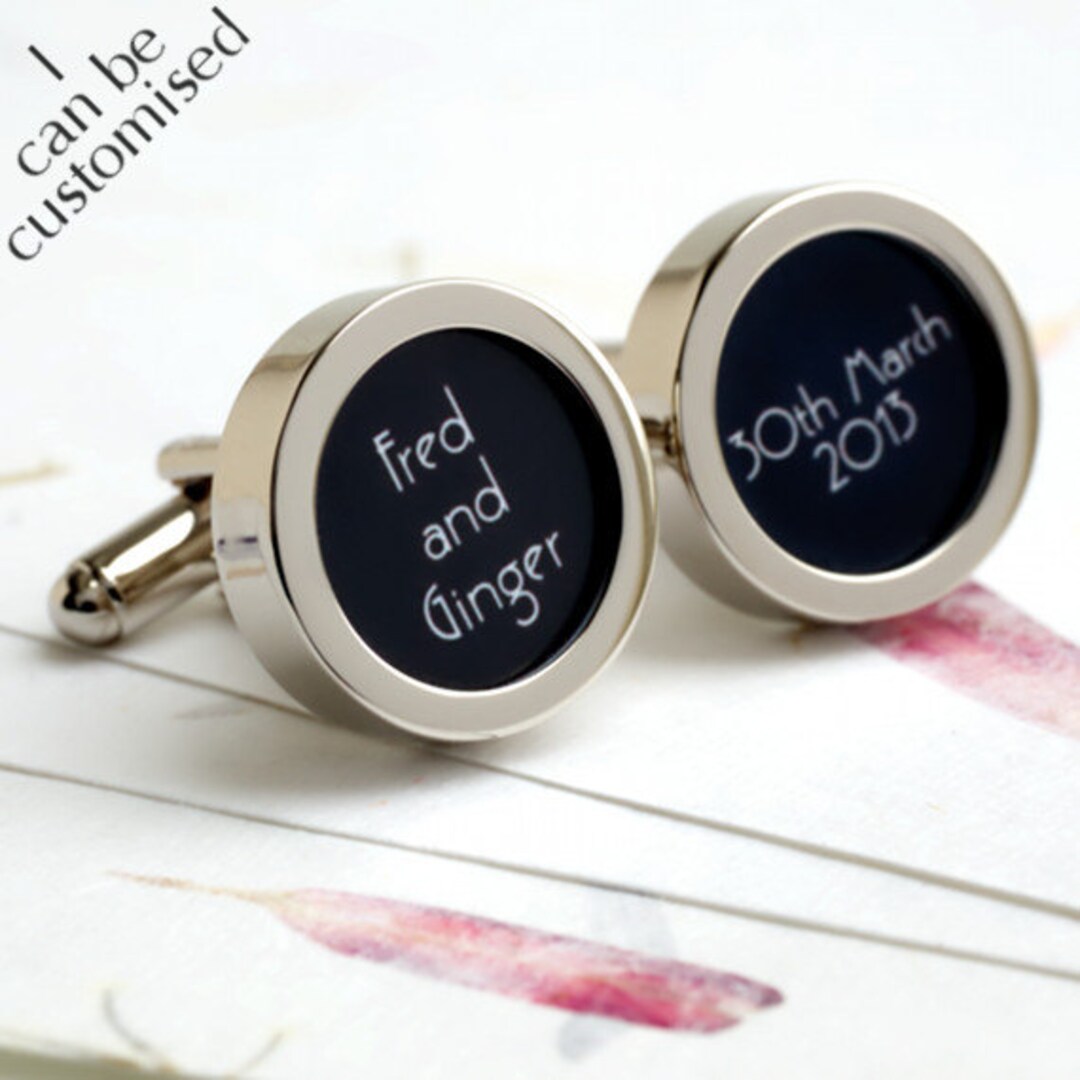 1920s Style Name and Date Cufflinks for the Groom With the Names of the ...