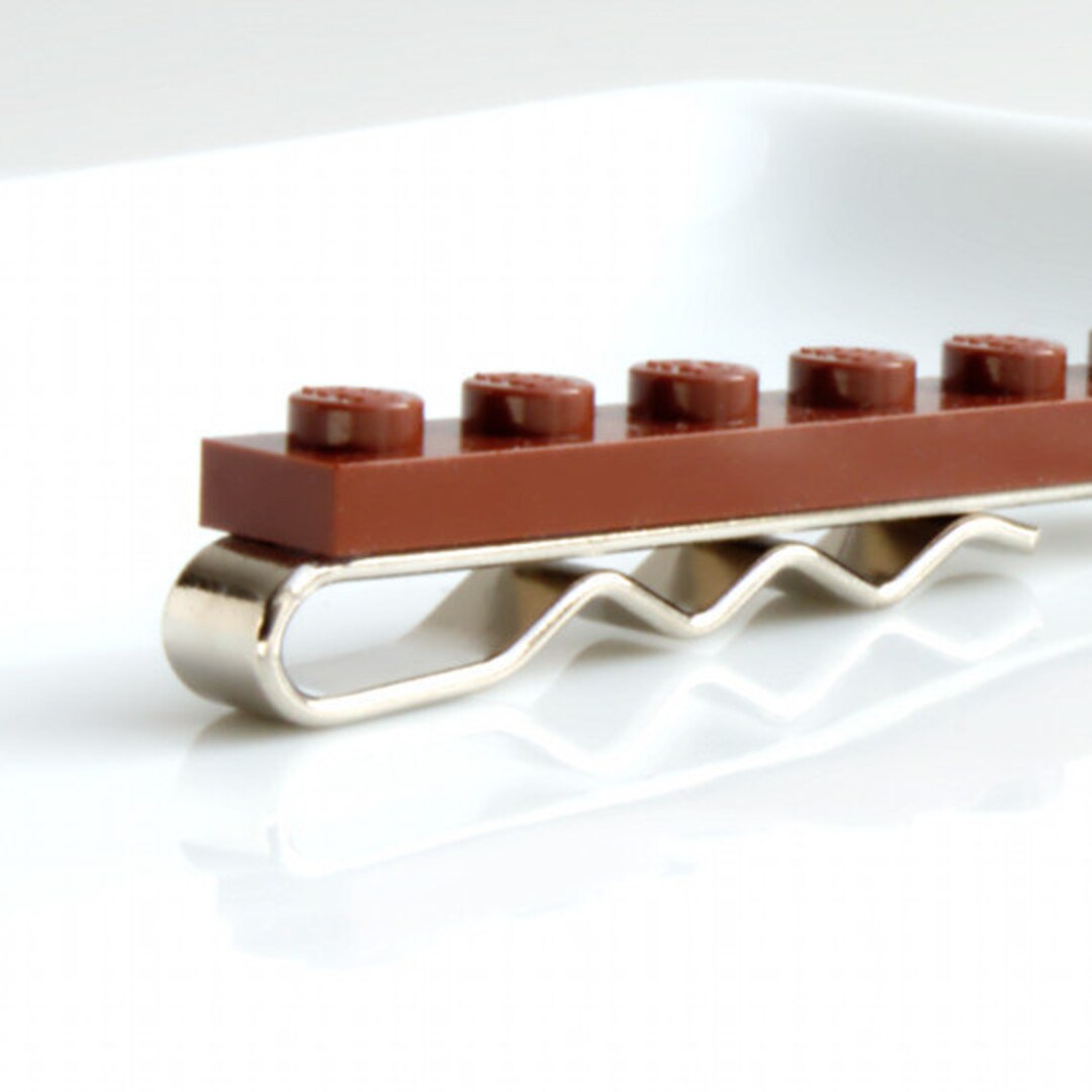 Brown LEGO® Tie Clip Handmade With LEGO® Plates, Novelty Tie Slide, Tie ...