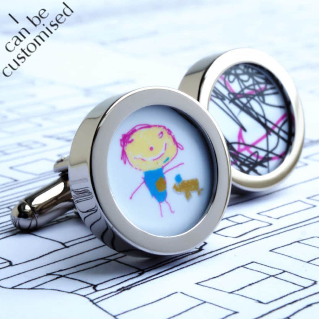 Childrens Drawing Cufflinks, Custom Drawing Cufflinks of Childrens Art ...