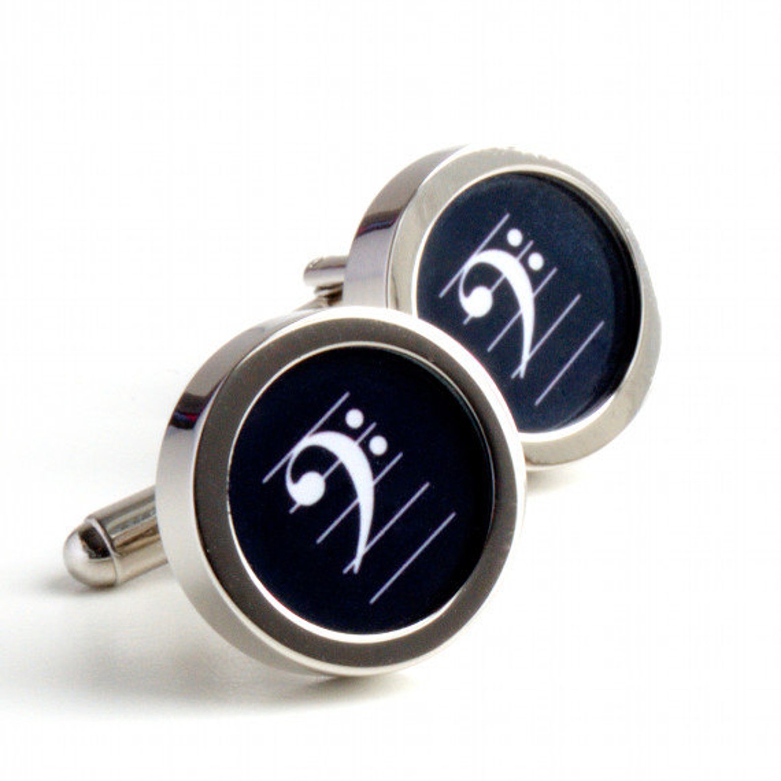 Bass Clef Cufflinks, Music Cufflinks, Music Gift for Men, Music Teacher ...