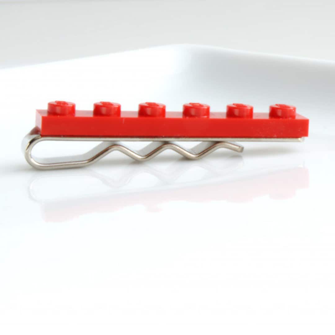 LEGO® Red Brick Tie Bar Rainbow of Colours Available Tie Clip Skinny ...