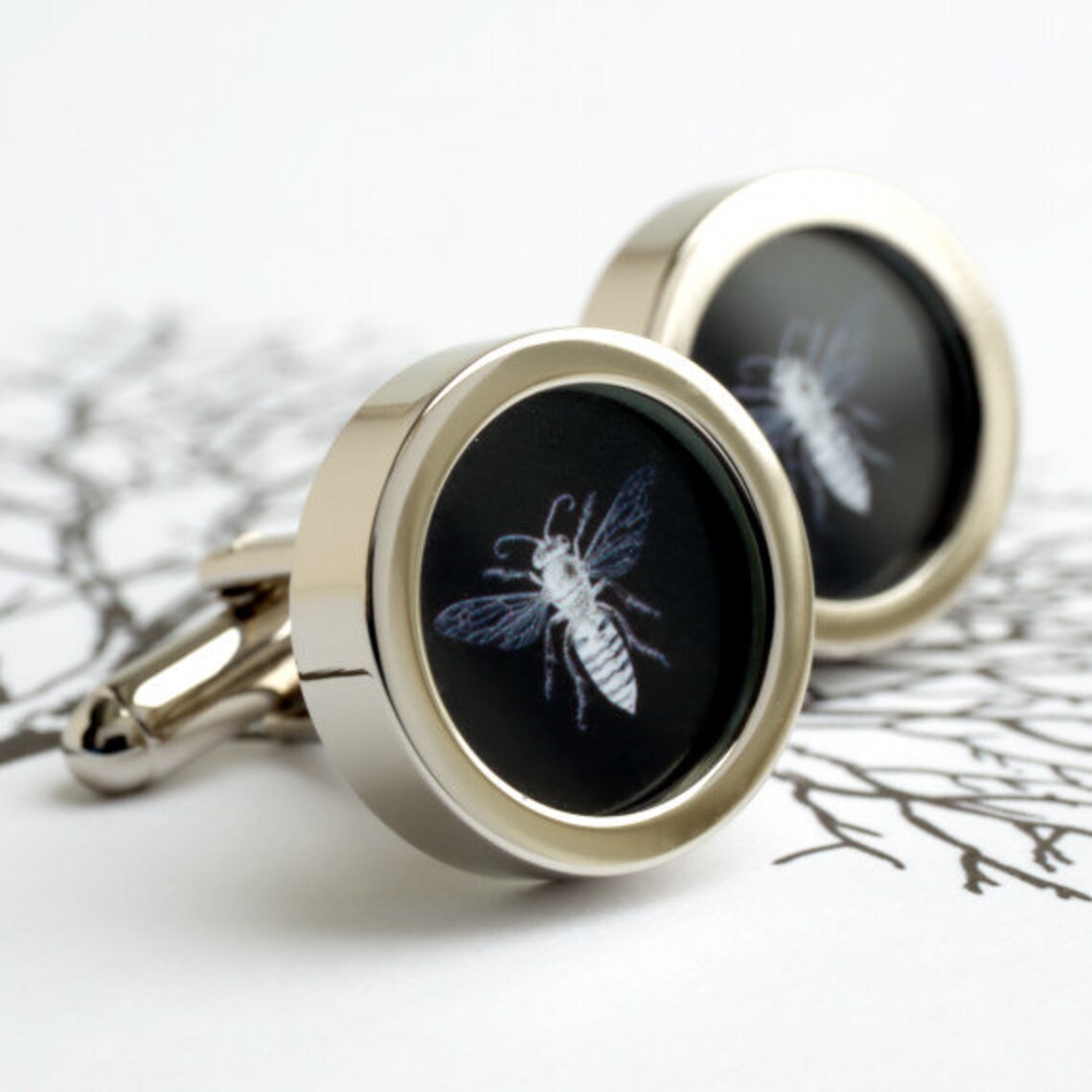 Bee Cufflinks Vintage Steampunk Illustration Insect Cufflinks - Etsy