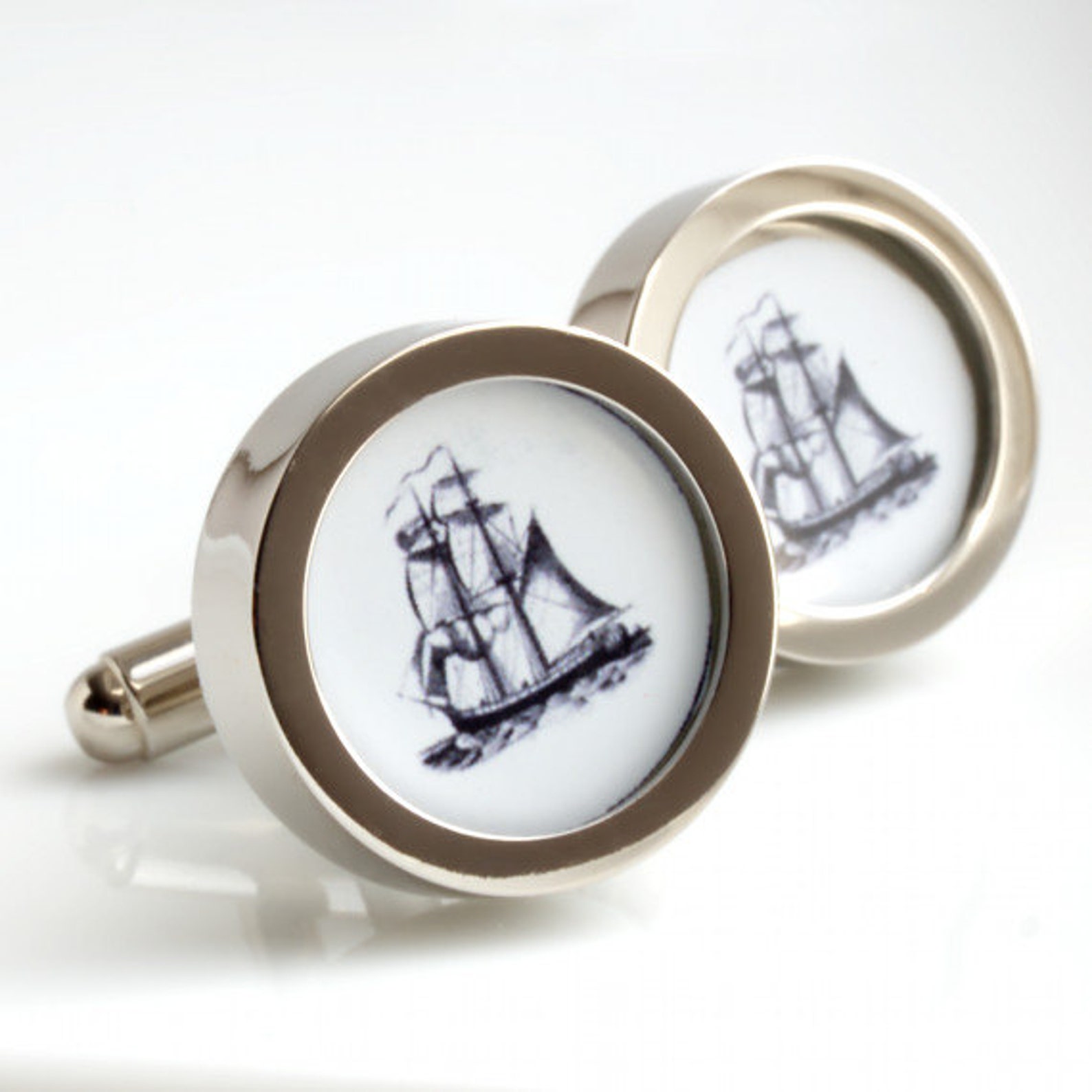Vintage Sailing Ship Cufflinks - Old World Sailing Charm for Weddings ...
