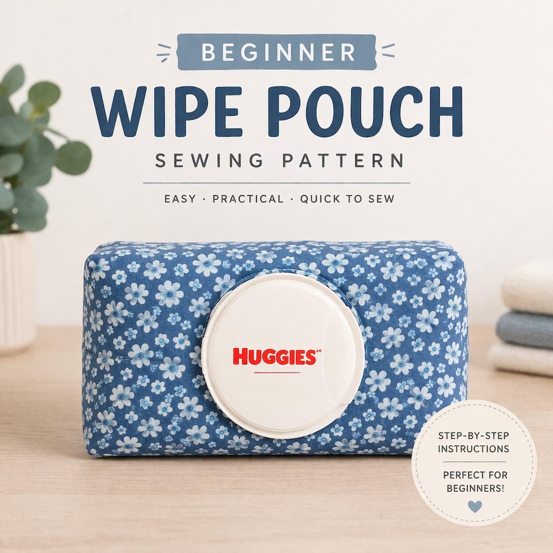 Zipper Wipe Pouch PDF Sewing Pattern | Boxy Diaper Bag Wipe Case ...