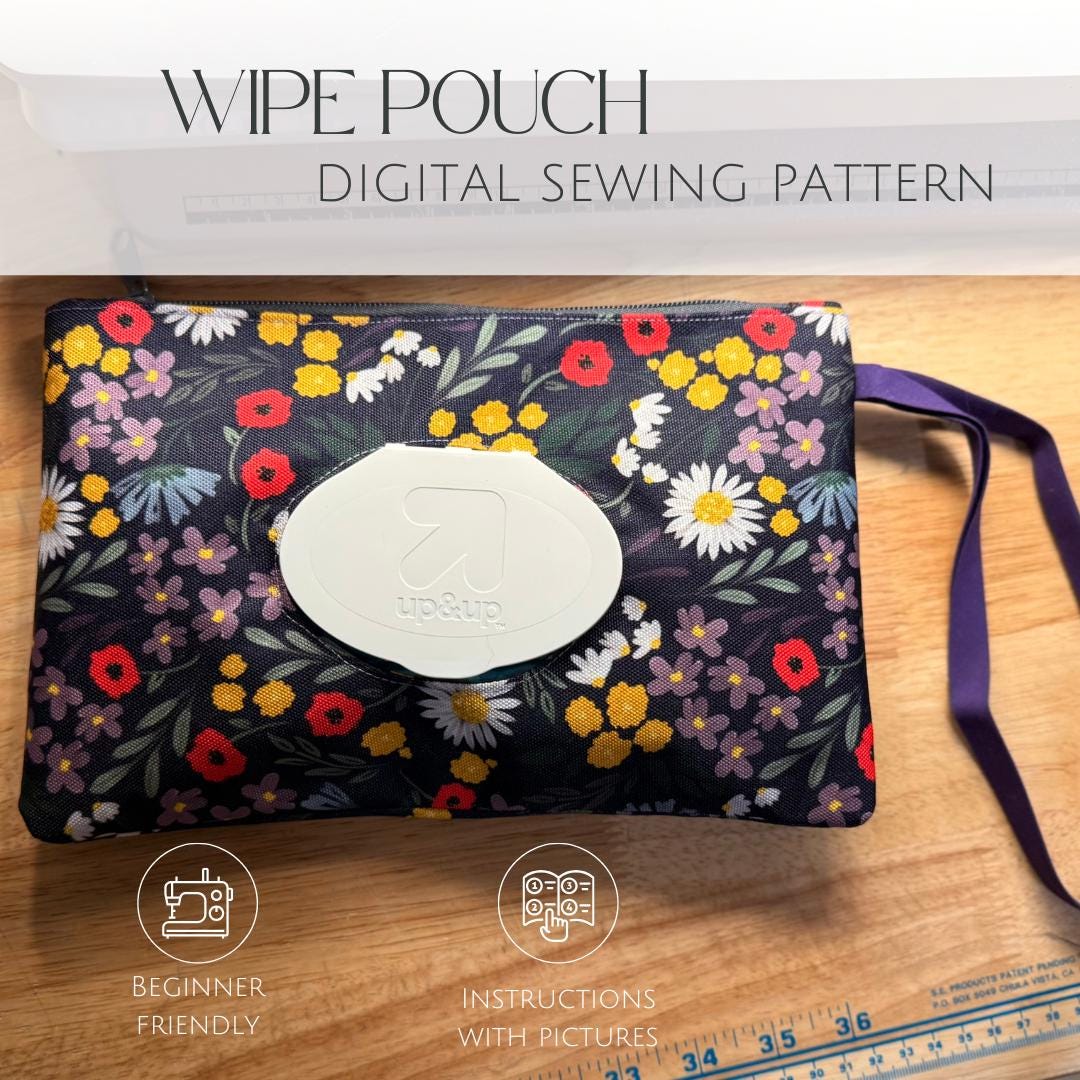 Simple Wipe Pouch Sewing Pattern | Zippered Wet Wipes Case | Printable ...