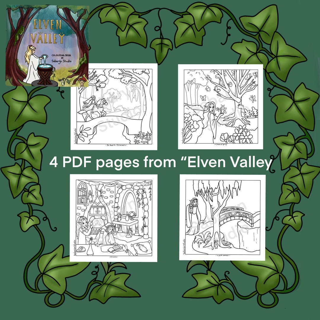 Elven Valley PDF Colouring Pages - Set 3 - Etsy