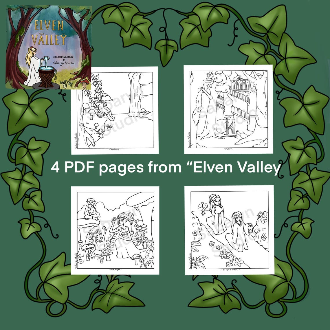 Elven Valley PDF Colouring Pages - Set 4 - Etsy