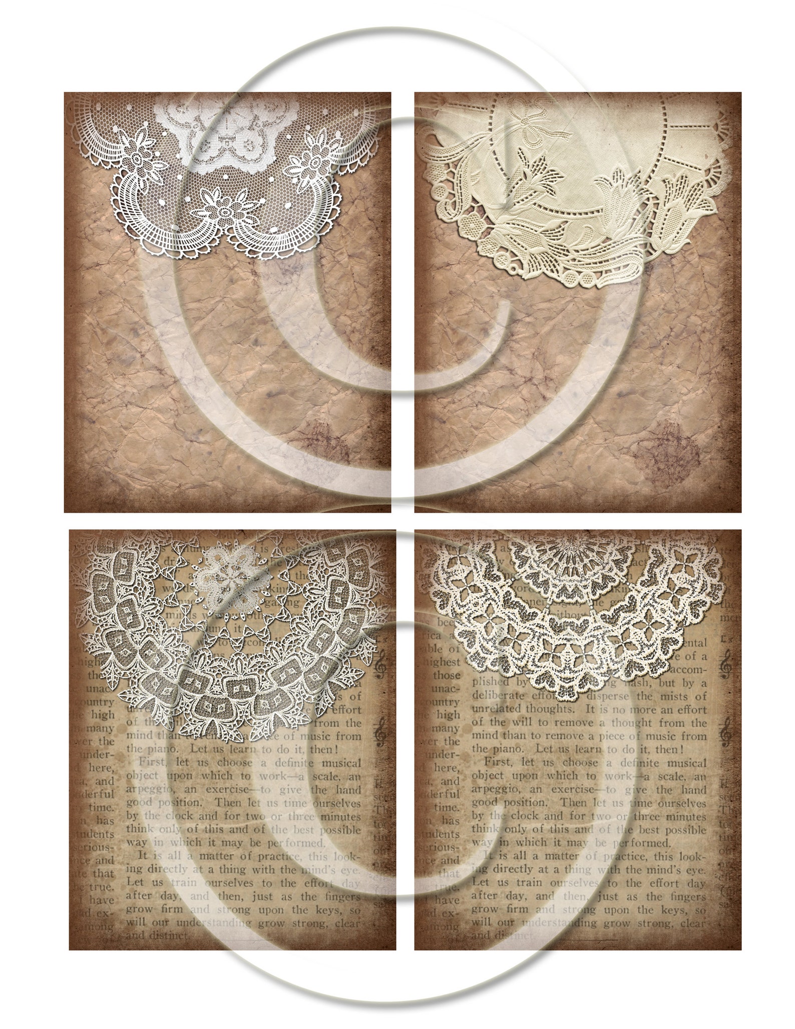 Vintage Lace Scrap Cards Digital Download for Junk Journal - Etsy