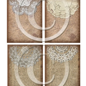 Vintage Lace Scrap Cards Digital Download for Junk Journal Planners ...