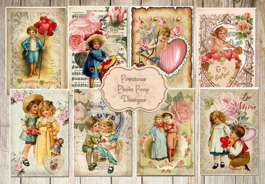 Vintage Valentine Digital Download, Junk Journal Digital Valentine ...
