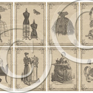 Vintage Sewing Ephemera Kit Printable for Junk Journals, Journal Cards ...