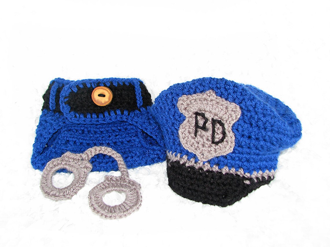 Baby Police Officer Hat and Diaper Cover Set Baby Cop Set - Etsy