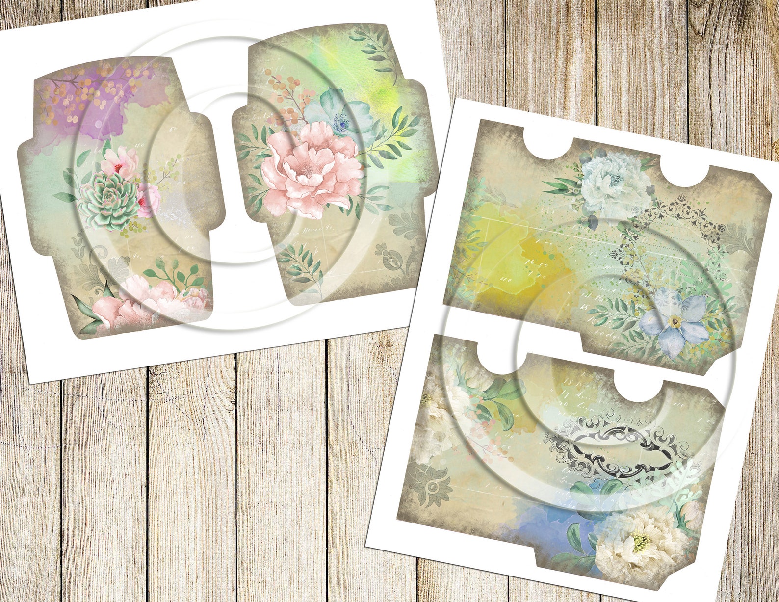 Spring Watercolor Botanical Ephemera Kit Printable for Junk | Etsy