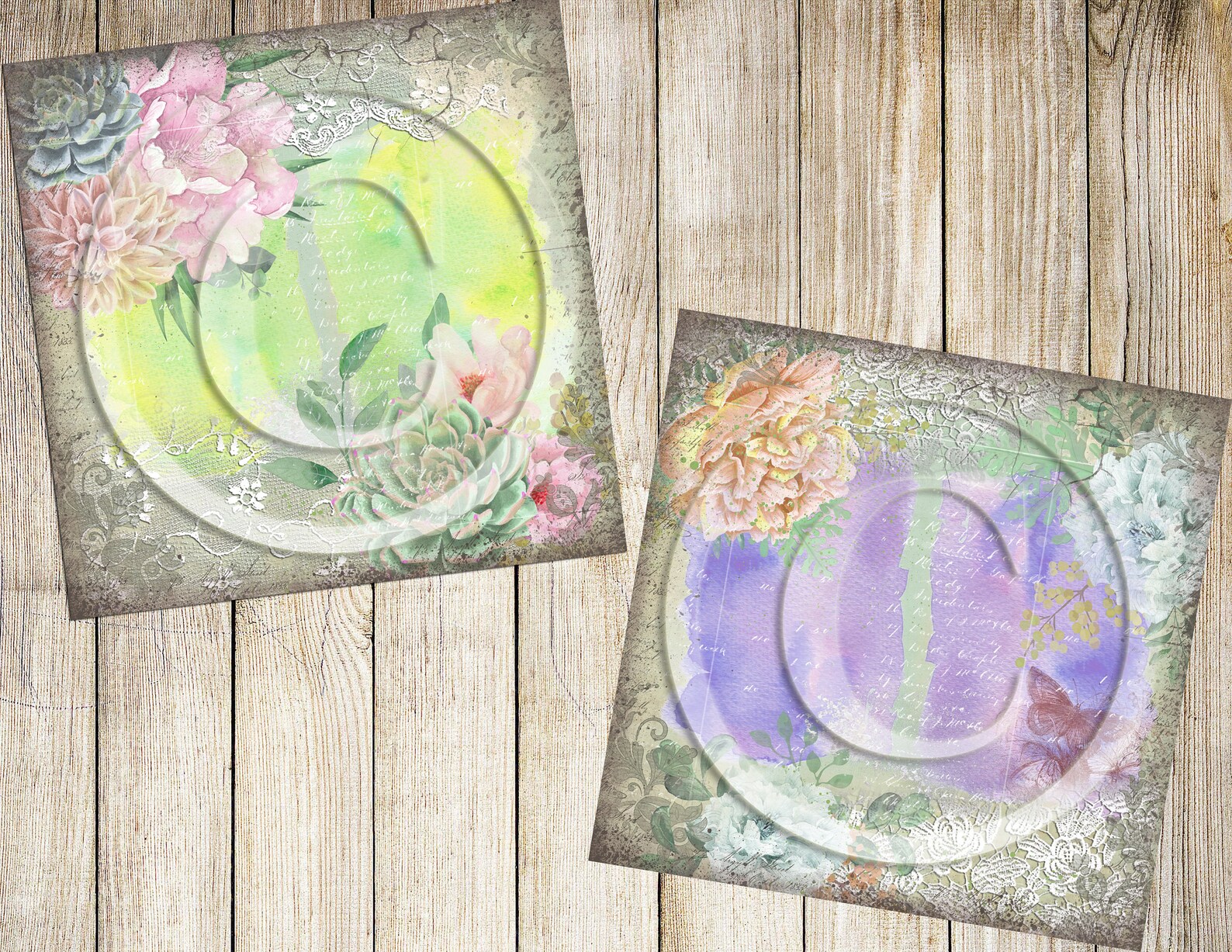 Spring Watercolor Botanical Ephemera Kit Printable for Junk | Etsy