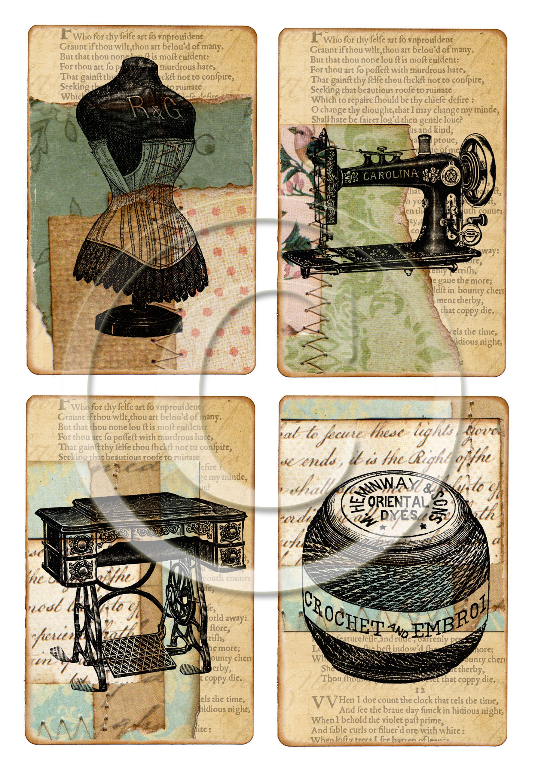 Vintage Sewing Notions Ephemera Printable for Junk Journals | Etsy