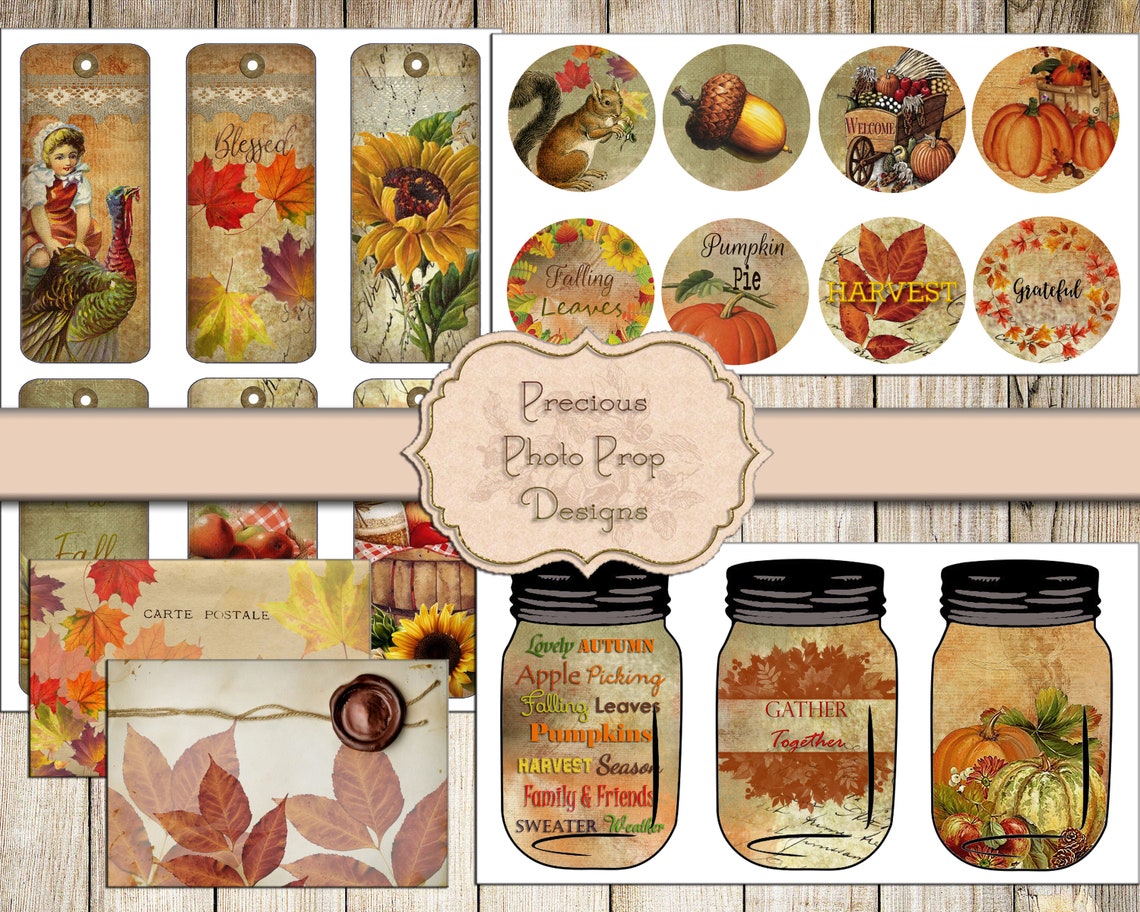 Vintage Fall Ephemera Printable for Junk Journals Digital | Etsy