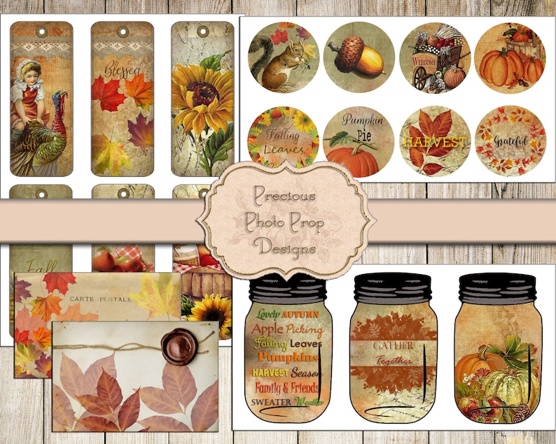 Vintage Fall Ephemera Printable for Junk Journals Digital | Etsy