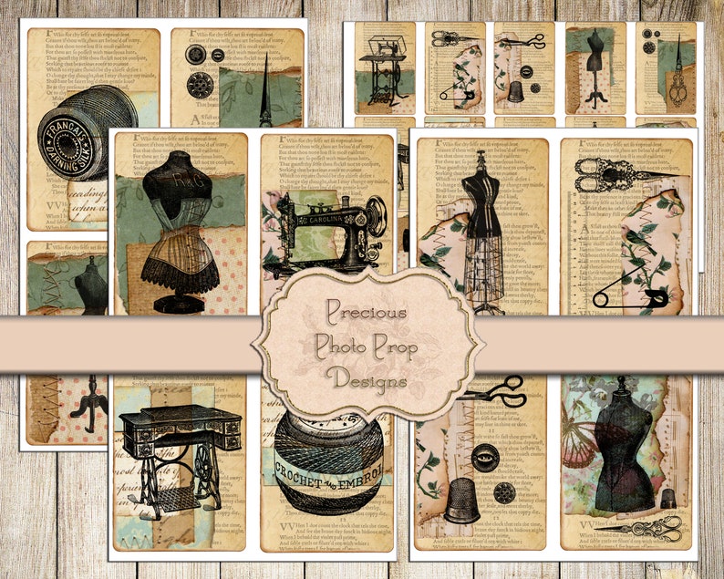 Vintage Sewing Notions Ephemera Printable for Junk Journals | Etsy