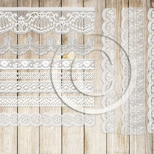 Vintage Lace Kit Clipart for Junk Journals, Lace Doilies Trims Digital ...