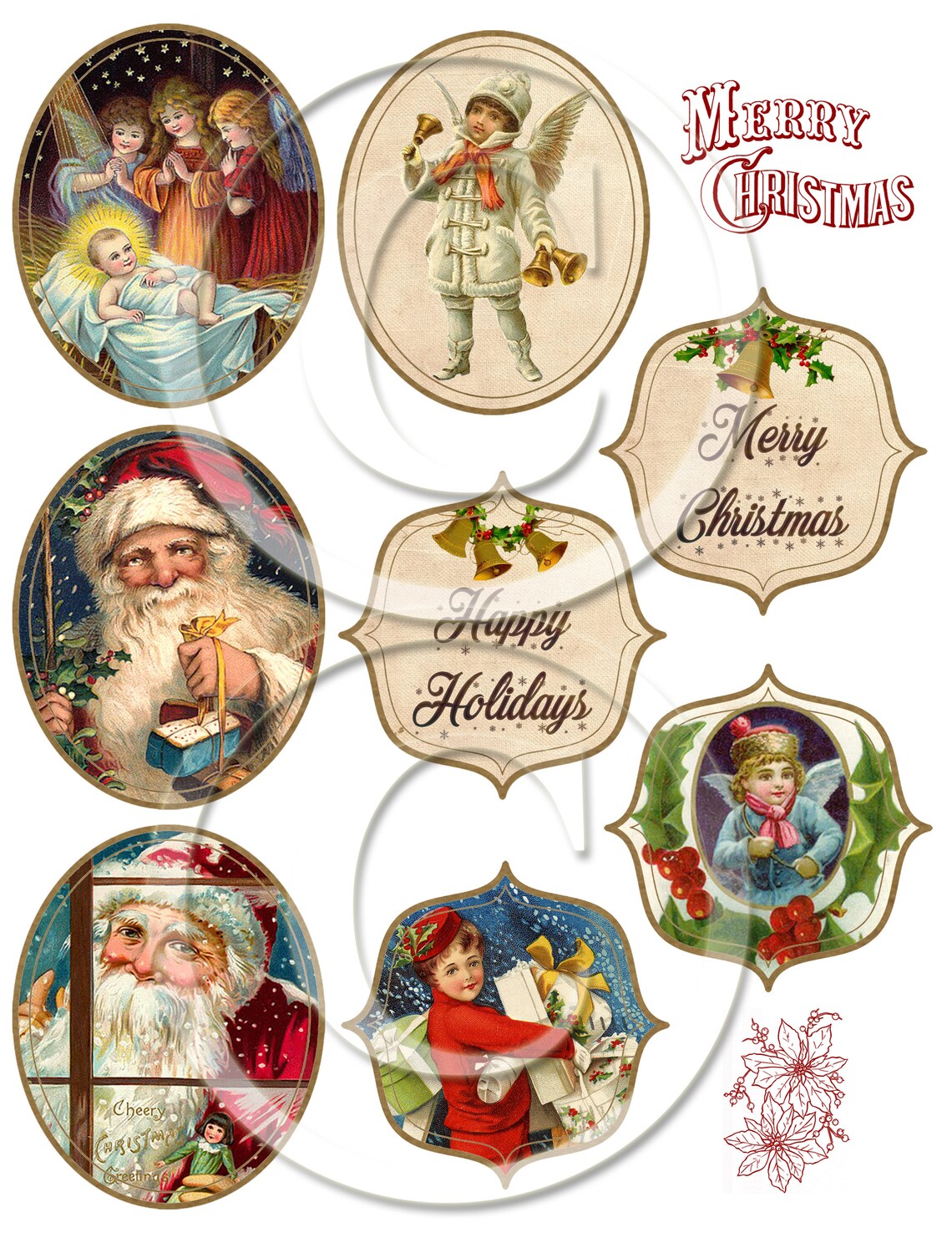 Vintage Christmas Ephemera Printable for Junk Journals | Etsy