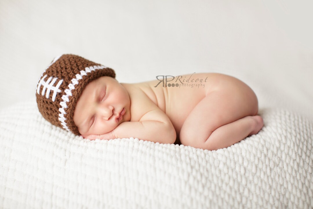Newborn Football Beanie, Football Baby Hat, Baby Boy Hat, Newborn Photo ...
