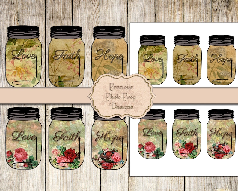 Mason Jars Ephemera Printable for Junk Journals Digital | Etsy