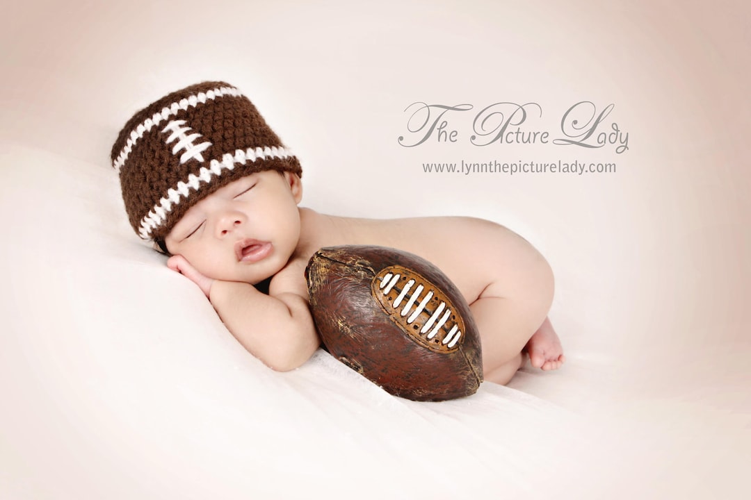 Newborn Football Hat, Baby Football Beanie, Sports Crochet Photo Prop ...