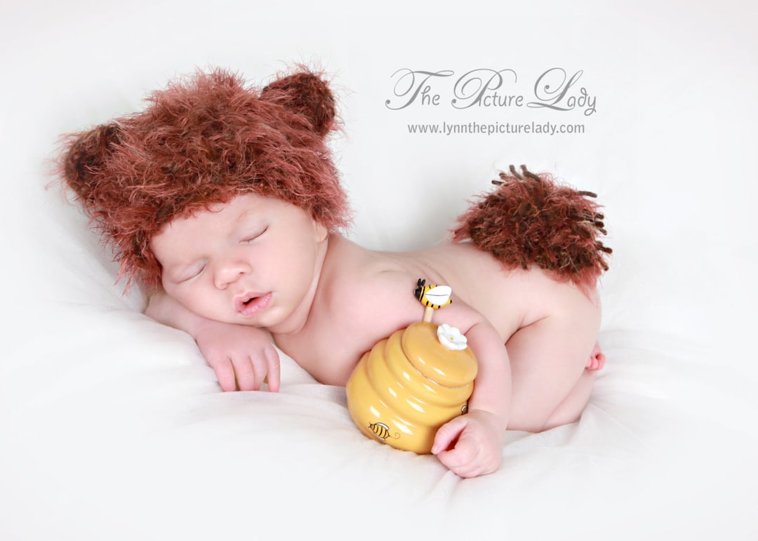 Baby Bear Hat, Fuzzy Wuzzy Newborn Bear Hat and Fluffy Tail Baby ...