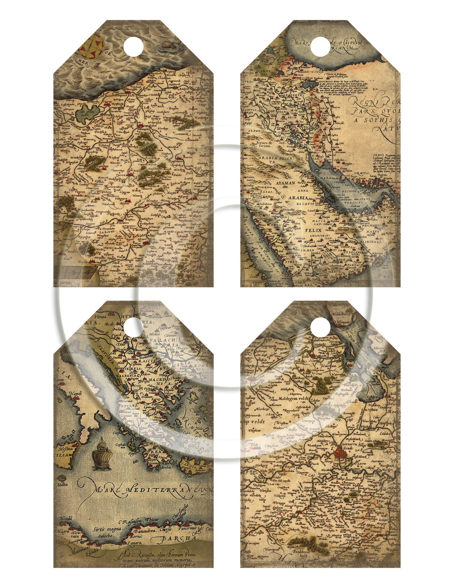 Printable Junk Journal Vintage Maps Tags and Labels Digital - Etsy
