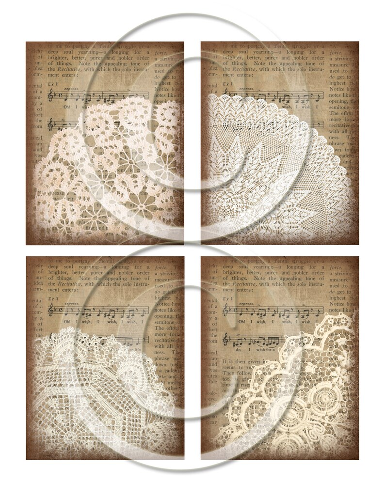 Vintage Lace Scrap Cards Digital Download for Junk Journal | Etsy