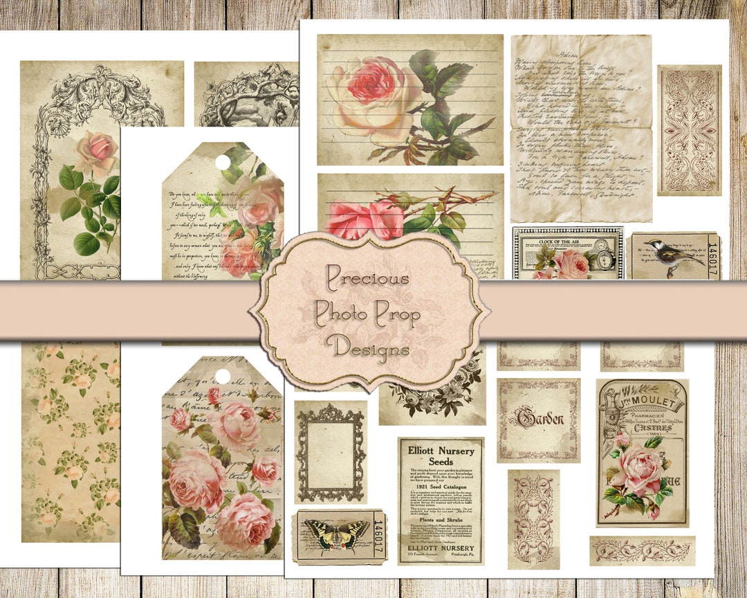 Vintage Ephemera Kit Printable for Junk Journals Journal - Etsy