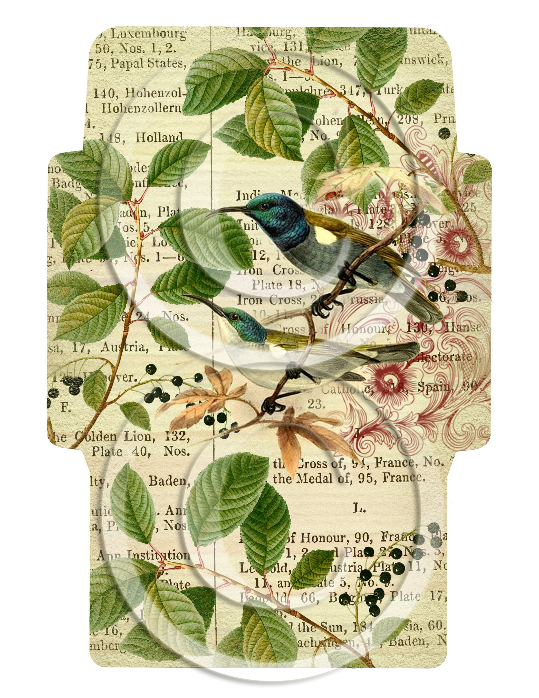 Nature Botanical Envelopes Vintage Printable for Junk Journals | Etsy