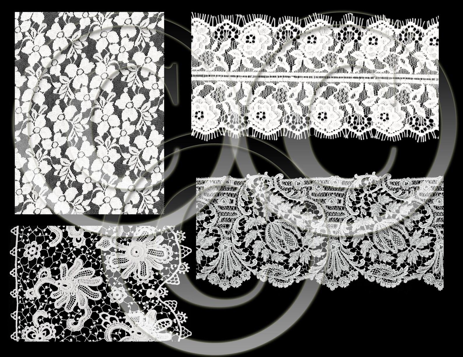 Vintage Lace Kit Clipart Overlays for Junk Journals Delicate - Etsy