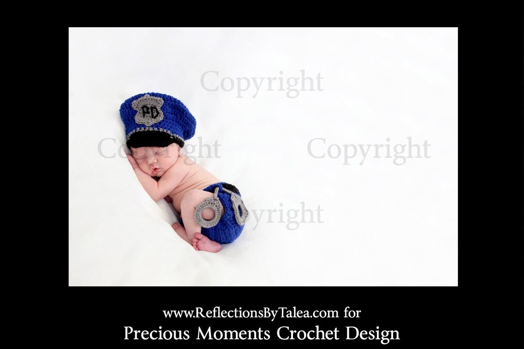 Baby Police Officer Hat and Diaper Cover Set, Baby Cop Set, Baby ...