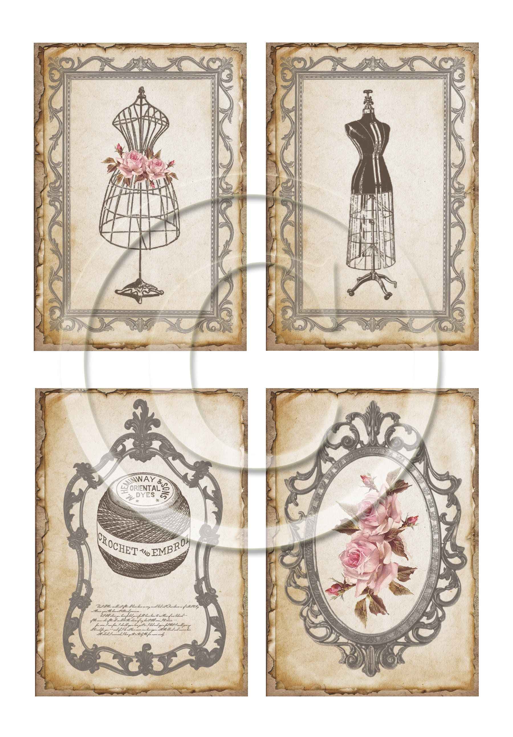 Vintage Sewing Ephemera Kit Printable for Junk Journals - Etsy