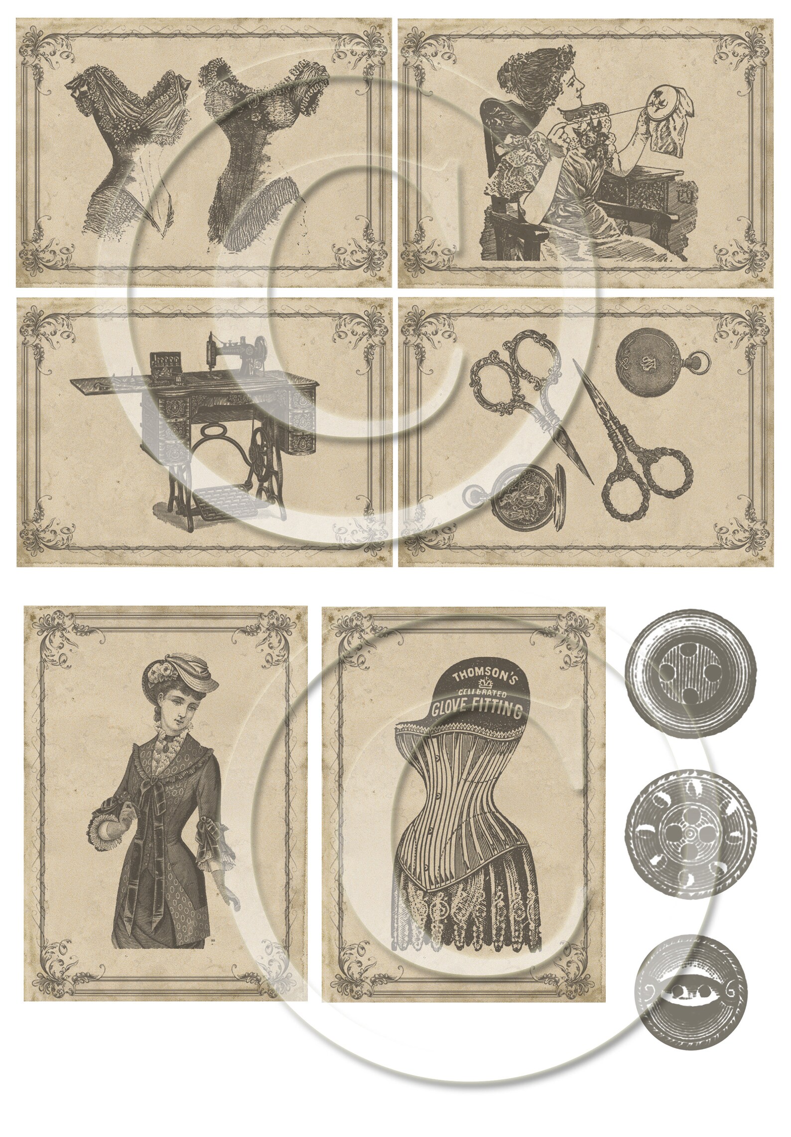 Vintage Sewing Ephemera Kit Printable for Junk Journals - Etsy