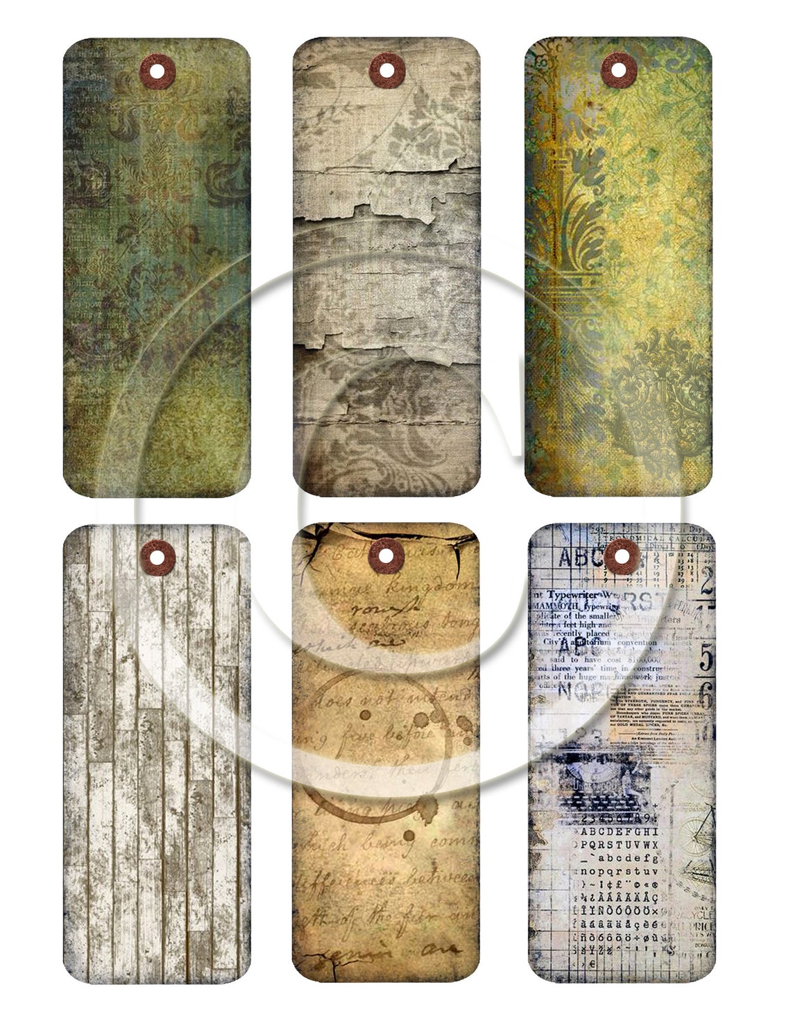 Vintage Tags Ephemera Printable for Junk Journals, Digital Grungy ...