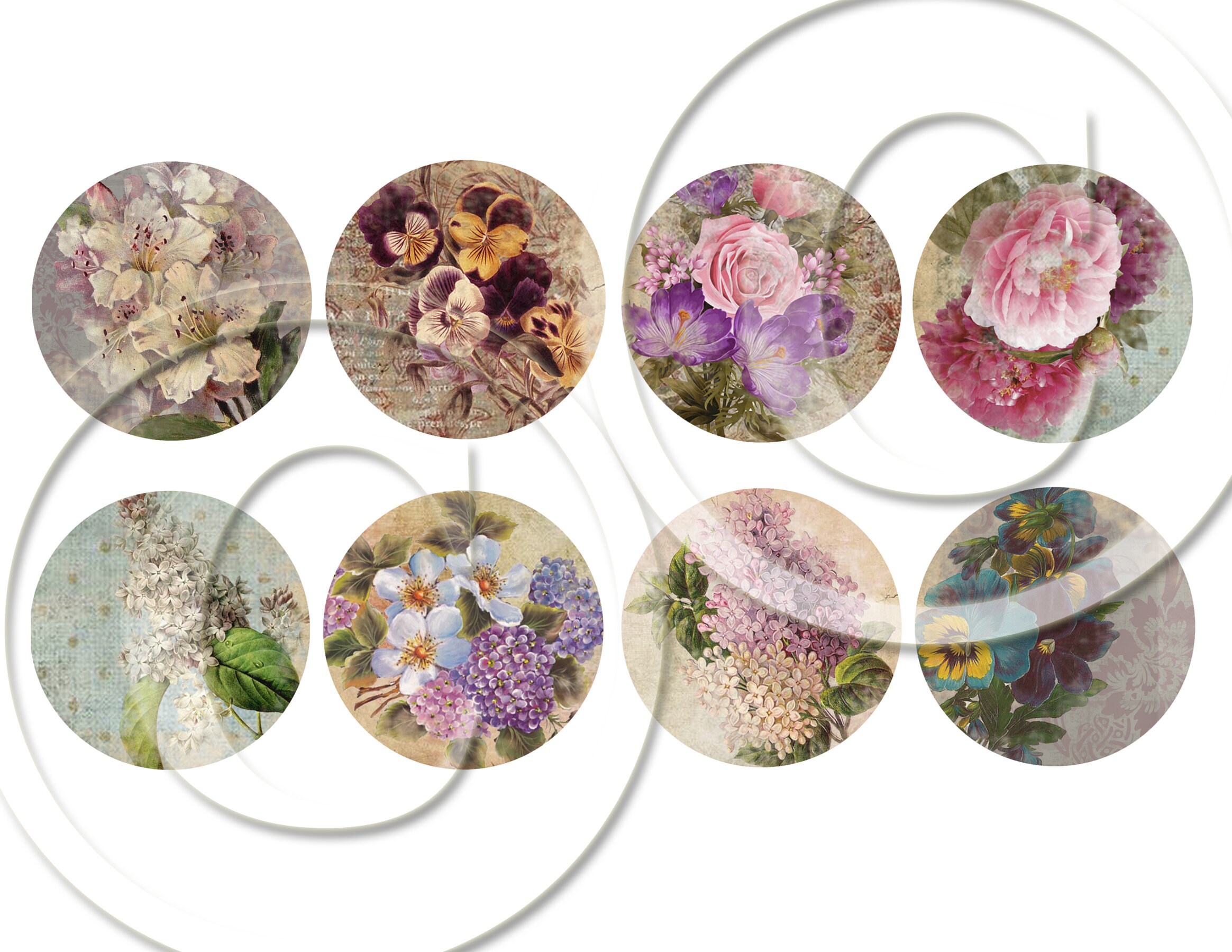 Vintage Floral Ephemera Printable for Junk Journals, Digital Grungy ...